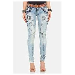 Cipo & Baxx Slim-fit-Jeans CIPO & BAXX "Jeans" Gr. 31, Länge 34, blau (hellblau) Damen Jeans