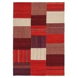 Teppich Kayoom "Radical 230" Teppiche Gr. B: 80 cm 1 St., 15 mm, L: 150 cm, rot (rot, multi) Handgewebter Jacquard-Kilim, hochwertige Materialmischung