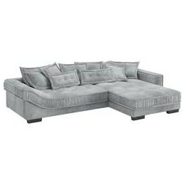 Ecksofa Inosign "Diwan II DuraFlex" Sofas Gr. B/H/T: 334cm x 67cm x 207cm, Velours, mega-Recamiere rechts, silberfarben (dolce 14 silver) DuraFlex-Kaltschaumpolsterung, bis 140 kg, 4 Bezugsqualitäten