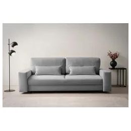 Schlafsofa LeGer Home by Lena Gercke "Imoga, Polster mit Schlaffunktion, 3-Sitzer Sofa, Couch Bettkasten" Sofas Gr. B/H/T: 250cm x 90cm x 108cm, Samtoptik, grau in modernen Farben und Stoffen, Bettfunktion, Liegefläche: 200x150 cm