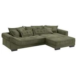 Ecksofa Inosign "Diwan II DuraFlex" Sofas Gr. B/H/T: 334cm x 67cm x 207cm, Microfaser, mega-Recamiere rechts, grün (memphis 12 green) DuraFlex-Kaltschaumpolsterung, bis 140 kg, 4 Bezugsqualitäten