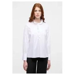 Longbluse Eterna "LOOSE FIT" Gr. 46, weiß, Damen, 79% cotton, 3% Elasthan, 18% Polyamid, Blusen