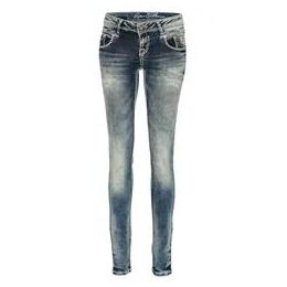 Cipo & Baxx 5-Pocket-Jeans CIPO & BAXX "Jeans" Gr. 28, Länge 32, blau (jeansblau) Damen Jeans