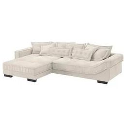 Ecksofa Inosign "Diwan II DuraFlex" Sofas Gr. B/H/T: 334cm x 67cm x 207cm, Microfaser, mega-Recamiere links, beige (novaclean avanti 4 ecru) DuraFlex-Kaltschaumpolsterung, bis 140 kg, Bezugsqualitäten