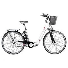 Zündapp E-Bike ZÜNDAPP "Z517" E-Bikes Gr. 48cm, 28 Zoll (71,12cm), weiß (weiß/beere) E Bike Damenfahrrad 28 Zoll 155 - 190 cm mit 7 Gang Nabenschaltung