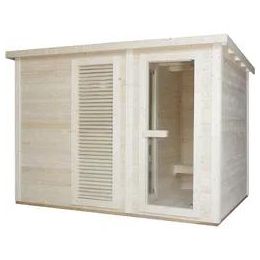 Sanotechnik Sauna "»VAASA« Außensauna" Saunen geeignet für 5 Personen, Fichetnholz Gr. Saunaofen, 8 kW, braun (holz)