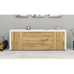 borchardt Möbel BORCHARDT MÖBEL Sideboard Breite 200 cm weiß HG/eichefarbenwotan
