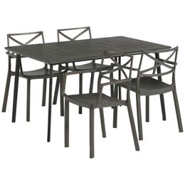 Garten-Essgruppe Best "Torino" Sitzmöbel-Sets Gr. B/H/T: 146 cm x 85 cm x 193 cm, braun (bronze) 5-tlg. Dining Gruppe Torino bronze