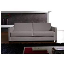 Schlafsofa Bali "Norwalk" Sofas Gr. B/H/T: 182cm x 83cm x 100cm, Flachgewebe, Premium: Ergoflex Lattenrost mit Gelformmatratze, silberfarben (silber/beige) Dauerschlaffunktion, mit Unterfederung Lattenrost und Matratze