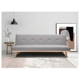 Schlafsofa DOREL HOME "Vicky" Sofas Gr. B/H/T: 190cm x 87cm x 87cm, Webstoff, grau (hellgrau) mit ausklappbarer Liegefläche