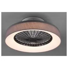 LED Deckenleuchte Trio LEUCHTEN "Farsund Deckenventilator" Lampen Gr. Ø 47,0 cm Höhe: 20,0 cm, grau Deckenlampe, Ventilator, Fernbedienung, Ventilator getrennt schaltbar