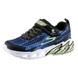 Sneaker Skechers "S-Lights: Light Storm 2.0 - Bolt-Brights" Gr. 33, bunt (schwarz-blau-gelb) Kinder Schuhe Blinkschuh, LED Schuh, Klettschuh mit blinkender Sohle