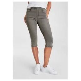 Caprijeans Arizona "Ultra-Stretch" Gr. 42, N-Gr, grau (grey used) Damen Jeans extra-eng geschnittene Beinform, hoher Bund, in Capri-Länge