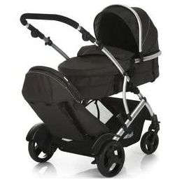 Geschwisterwagen hauck "Duett 2 black" schwarz Baby Kinderwagen mit Regenschutz,