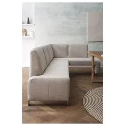 Eckbank exxpo - SOFA FASHION "Intenso, modern, wahlweise in Leder oder Textil, 244/157 cm (B/T)" Sitzbänke Gr. B/H/T: 244cm x 91cm x 157cm, Cord, Ottomane rechts, (langer Schenkel links), beige hohe Bodenfreiheit, frei im Raum stellbar, hoher Sitzkomfort