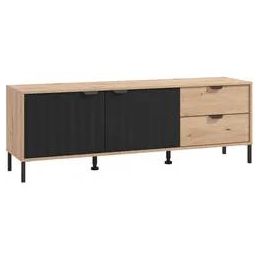 TV-Board Home Affaire "Vandea TV-Schrank, TV-Board, modernes Design" Sideboards Gr. B/H/T: 157 cm x 54,5 cm x 40 cm, 2 St., braun (artisan eiche) Kommode mit Front in 3D-Optik