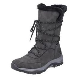 Winterstiefel Rieker Gr. 37, schwarz (dunkelgrau, schwarz) Damen Schuhe Snowboots, Winterboots mit wasserabweisender RiekerTEX-Membran