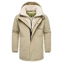 Kurzmantel STONE HARBOUR "Navroos XX" Gr. L (52), beige (sand) Herren Mäntel Kurzer Wintermantel mit abnehmbarem Kragen