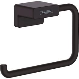 Toilettenpapierhalter Hansgrohe "AddStoris", schwarz (mattschwarz), B:14,1cm H:7,7cm L:4cm, Metall, Toilettenpapierhalter