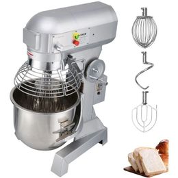 Vevor - Teigknetmaschine Küchenmaschine, 15 Qt Edelstahl Teigmixer, 600 w, einstellbar (130/233/414 U/min), inkl. Edelstahlschüssel, Knethaken,