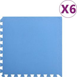 Bodenmatten 6 Stk. 2,16 m² EVA-Schaumstoff Blau