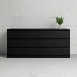 Kommode Inosign "Naia, Aufbewahrung, Schubladenschrank, Sideboard" Sideboards Gr. B/H/T: 153,8 cm x 70,1 cm x 50 cm, 6 St., schwarz Sideboard mit 6 Schubladen, Breite 153 cm, Höhe 70 cm