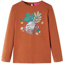 Kinder-Langarmshirt Cognac 128