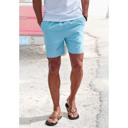 Shorts John Devin "Bermuda" Gr. S, N-Gr, blau (türkis) Herren Hosen kurze Hose aus elastischer, gewebter Baumwollqualität