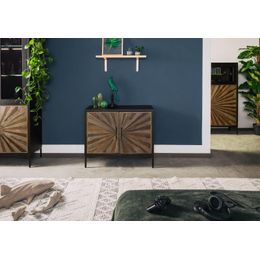 Sideboard Sheesham 90x45x75 schwarz lackiert SUN #101