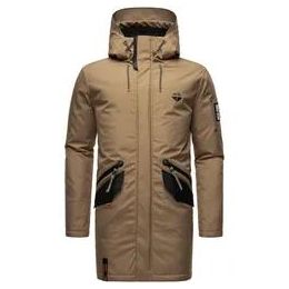 Wintermantel STONE HARBOUR "Ragaan" Gr. XL (54), braun (hellbraun) Herren Mäntel modischer Winterparka mit Teddyfell Futter