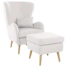 Guido Maria Kretschmer Home & Living Sessel GUIDO MARIA KRETSCHMER HOME & LIVING "Sallito, TV-Sessel, Ohrensessel mit" Gr. Struktur fein, mit Hocker, B/H/T: 76 cm x 109 cm x 85 cm, beige (creme) Sessel mit Hocker Ohrensessel incl. Hocker, in 6 Bezugsqualitäten, BTH: 7685109 cm