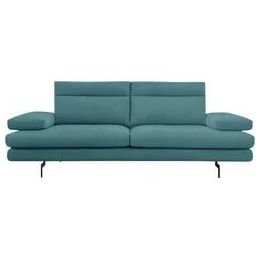 3,5-Sitzer Calia italia "Toby Wing, italienisches Designsofa, super bequem, Megasofa" Sofas Gr. B/H/T: 228cm x 90cm x 113cm, Flachgewebe QUEBEC, mit Sitztiefenverstellung-mit Armlehnenverstellung, blau (azzurro quebec) inkl. Sitztiefenverstellung und Armteilfunktion, Füße in Schwarz matt