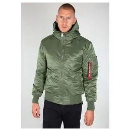 Bomberjacke Alpha Industries "MA-1 HOODED" Gr. M, grün (sage grün) Herren Jacken