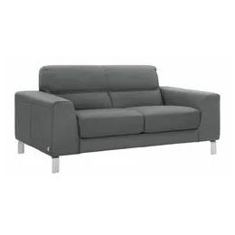 2,5-Sitzer Calia italia "Simon, hoher Sitzkomfort, modern und elegant, italienisches Designsofa" Sofas Gr. B/H/T: 202cm x 81cm x 94cm, Leder BULL, grau in zwei Lederqualitäten