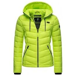 Steppjacke Marikoo "Kuala" Gr. M (38), grün (neongrün) Damen Jacken ultraleichte Übergangsjacke mit Kapuze