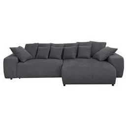 Ecksofa Home Affaire "Sundance" Sofas Gr. B/H/T: 318 cm x 87 cm x 188 cm, Struktur Chenille, inkl. Bettkasten-inkl. Bettfunktion-inkl. Topper, schwarz Dauerschläfer mit EasyBett-Schlaffunktion, Bettkasten und Topper