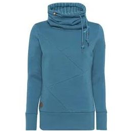 Sweater Ragwear "VIOLLA" Gr. M (38), blau (2040 blue) Damen Sweatshirts mit hohem Stehkragen