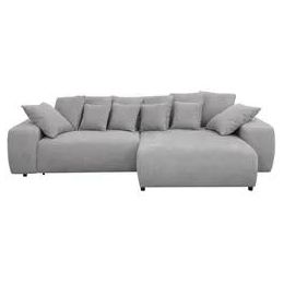 Ecksofa Home Affaire "Sundance" Sofas Gr. B/H/T: 318 cm x 87 cm x 188 cm, Struktur Chenille, ohne Bettfunktion-ohne Bettkasten-ohne Topper, grau Dauerschläfer mit EasyBett-Schlaffunktion, Bettkasten und Topper