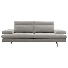 3,5-Sitzer Calia italia "Toby Wing, italienisches Designsofa, super bequem, Megasofa" Sofas Gr. B/H/T: 228cm x 90cm x 113cm, Microfaser MARIO, mit Sitztiefenverstellung-mit Armlehnenverstellung, grau (grigio mario) inkl. Sitztiefenverstellung und Armteilfunktion, Füße in Schwarz matt