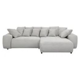 Ecksofa Home Affaire "Sundance" Sofas Gr. B/H/T: 318 cm x 87 cm x 188 cm, Cord, ohne Bettfunktion-ohne Bettkasten-ohne Topper, weiß Dauerschläfer mit EasyBett-Schlaffunktion, Bettkasten und Topper