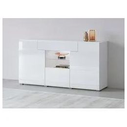 Sideboard Inosign "Toledo,Breite 159cm,moderne Anrichte mit dekorative Fräsungen,grifflos" Sideboards weiß (weiss matt/weiss hgl) Kommode viel Stauraum, Einlegeböden verstellbar,ohne Beleuchtung