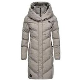 Geberit Steppmantel RAGWEAR "Natalka Melange" Gr. XXL (44), braun Damen Mäntel Gesteppter Wintermantel mit gefütterter Kapuze