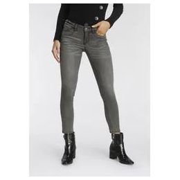 Skinny-fit-Jeans Arizona "mit Keileinsätzen" Gr. 18, K + L Gr, grau (grey-used) Damen Jeans extra-enger Beinschnitt, niedrige Leibhöhe