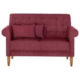 Küchensofa Home Affaire "Scalea" Sofas Gr. B/H/T: 147cm x 99cm x 76cm, Struktur, pink (fuchsia) inkl. 2 Stk. Zierkissen, in verschiedenen Stoffen und Farben