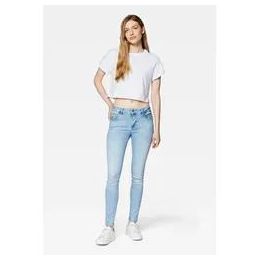 Röhrenjeans Mavi "ADRIANA" Gr. 27, Länge 32, blau (lt glam) Damen Jeans skinny Fit