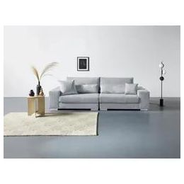 Big-Sofa Home Affaire "Vasco" Sofas Gr. B/H/T: 277cm x 88cm x 107cm, Cord, grau (hellgrau) Breite 277 cm, inkl. 6-teiliges Kissenset, in Cord