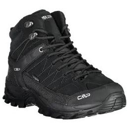 Wanderschuh CMP "RIGEL MID TREKKING SHOES WP", Gr. 45, grau (anthra, grün), Veloursleder, sportlich, Schuhe, wasserdicht