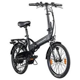 Zündapp E-Bike ZÜNDAPP "Z101" E-Bikes Gr. 37cm, 20 Zoll (50,80cm), schwarz (mattschwarz) Pedelec, Elektrofahrrad für Damen u. Herren