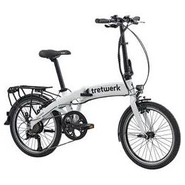 E-Bike Tretwerk "Akimbo" Gr. 32, weiß, E-Bikes, 32cm, 20 Zoll (50,80cm), Pedelec, Elektrofahrrad für Damen u. Herren