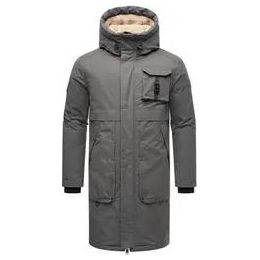 Wintermantel STONE HARBOUR "Cyriaan XX" Gr. M (50), grau (anthrazit) Herren Mäntel Langer Winterparka mit großen Eingrifftaschen